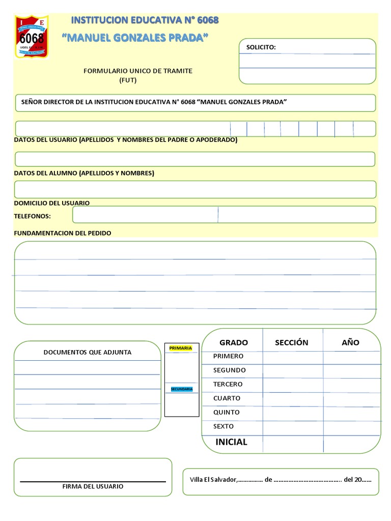 FUT DE LA I.E. 6068 | PDF