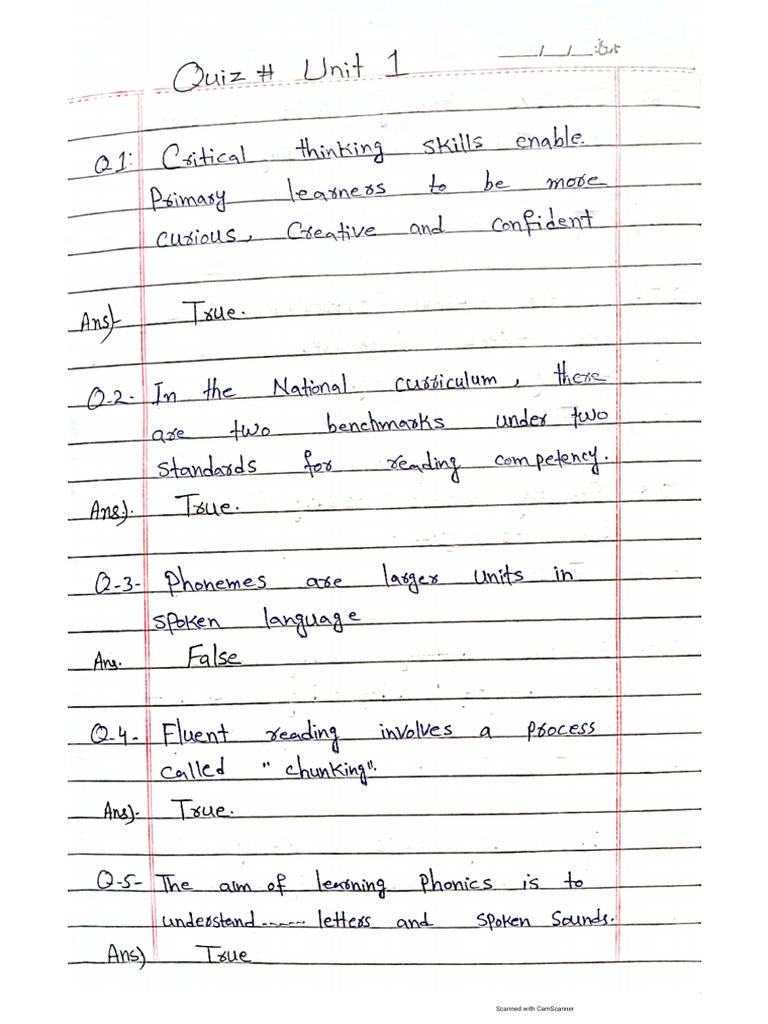 Quiz Unit 1 Module 2 | PDF