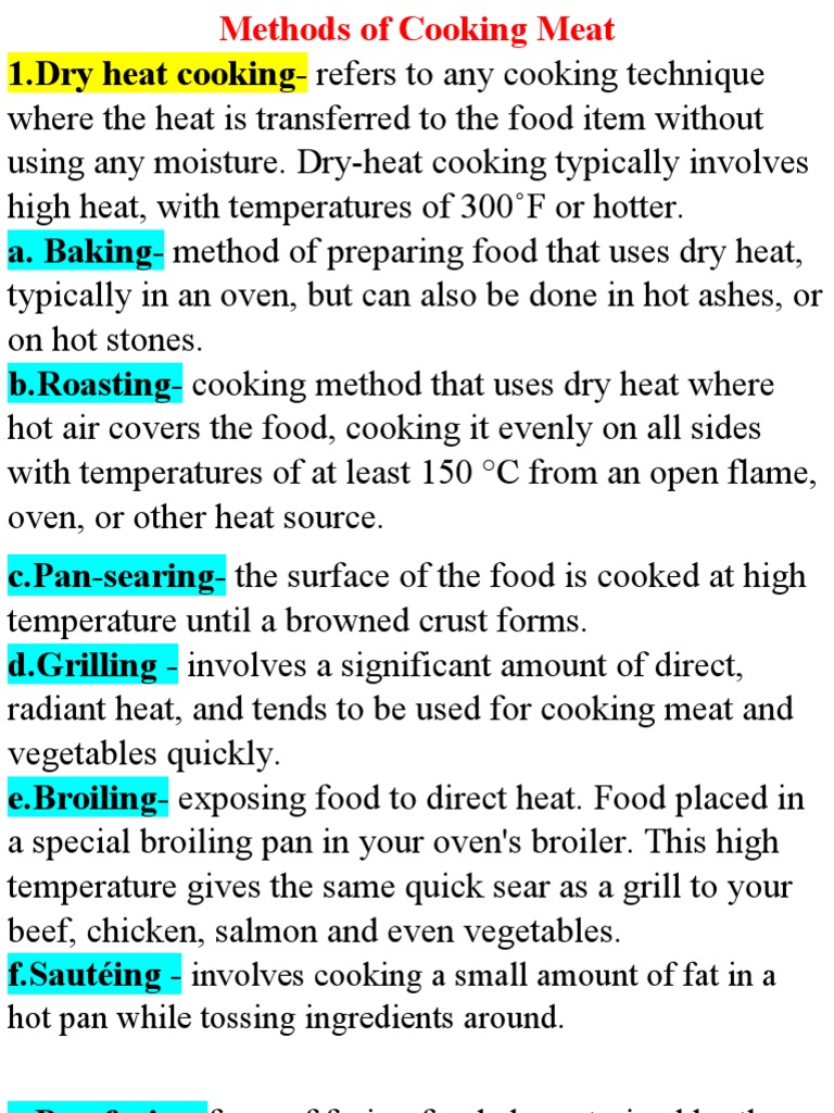 Methods of Cooking Meat | PDF