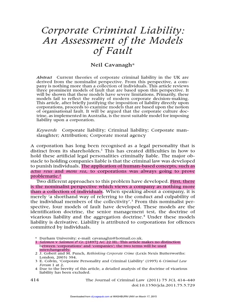 An Assessments of Model of Faults Neil Cavanagh | PDF