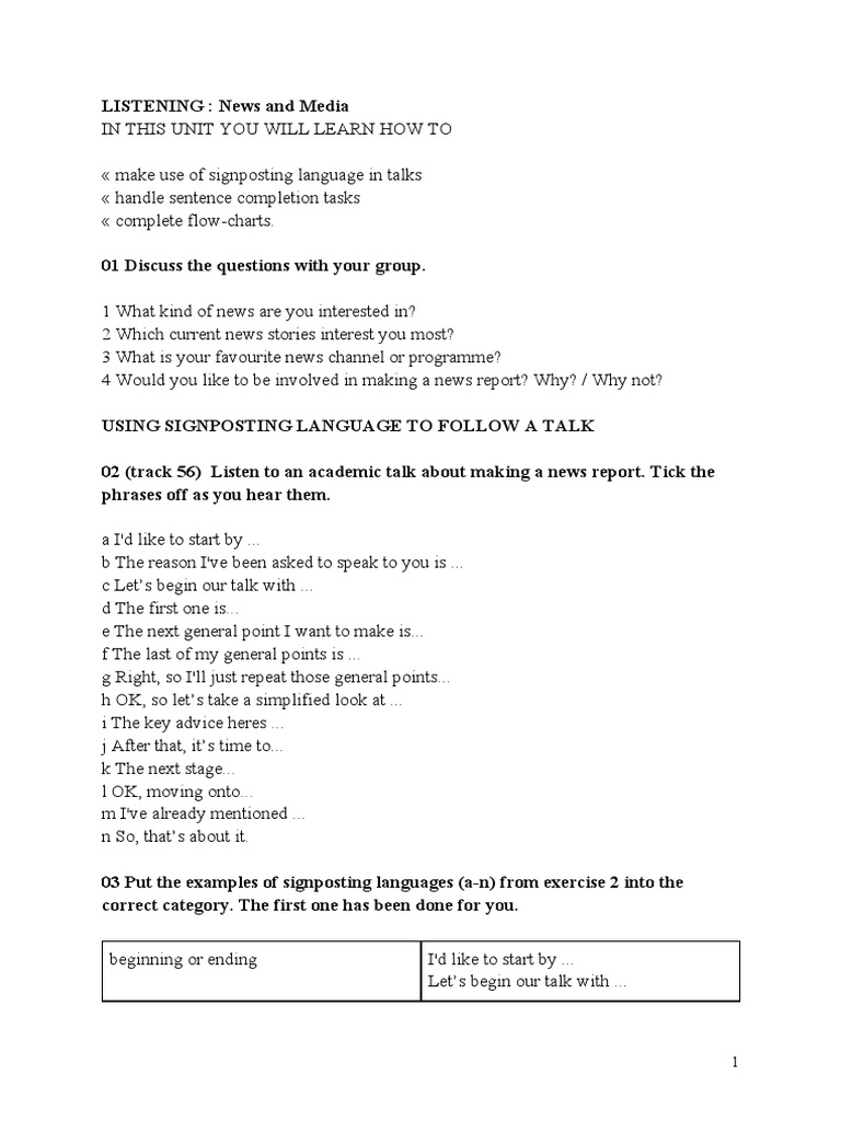 Listening Unit 7 Television News And Current Affairs Pdf