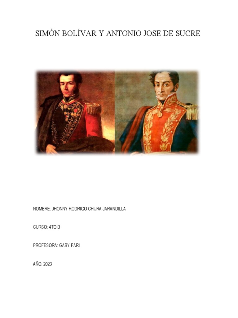 SIMÓN BOLÍVAR Y ANTONIO JOSE DE SUCRE | PDF