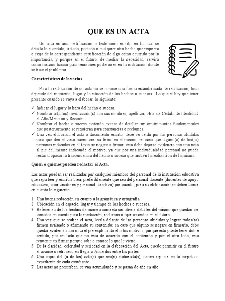 Cómo Redactar un Acta Efectiva | PDF | Crecimiento personal y ...
