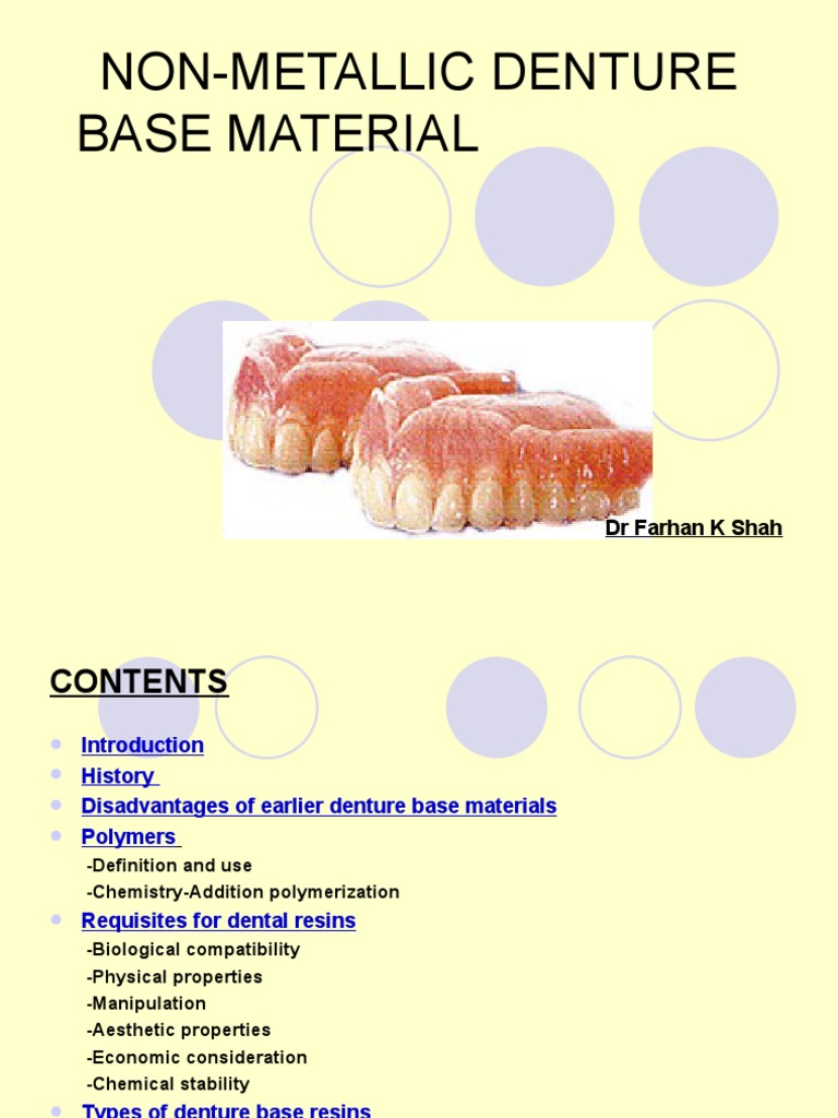 Non-Metallic Denture Base Materials Overview | PDF | Social Science