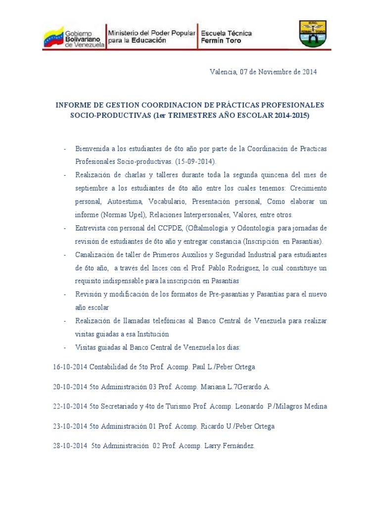 Informe de Gestion | PDF