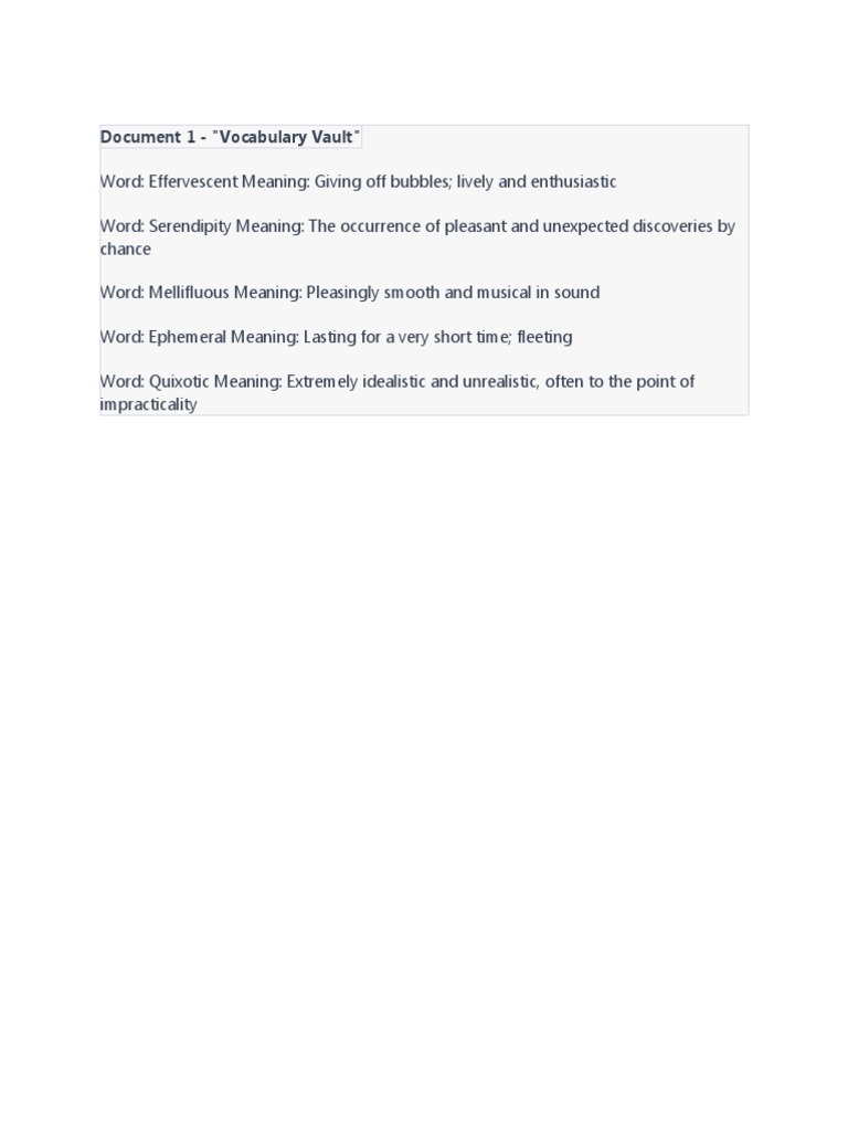 Document 1 - "Vocabulary Vault" | PDF