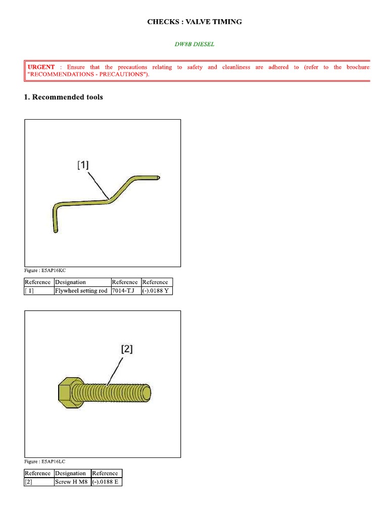 Checks Valve Timing Peugeot DW8 | PDF