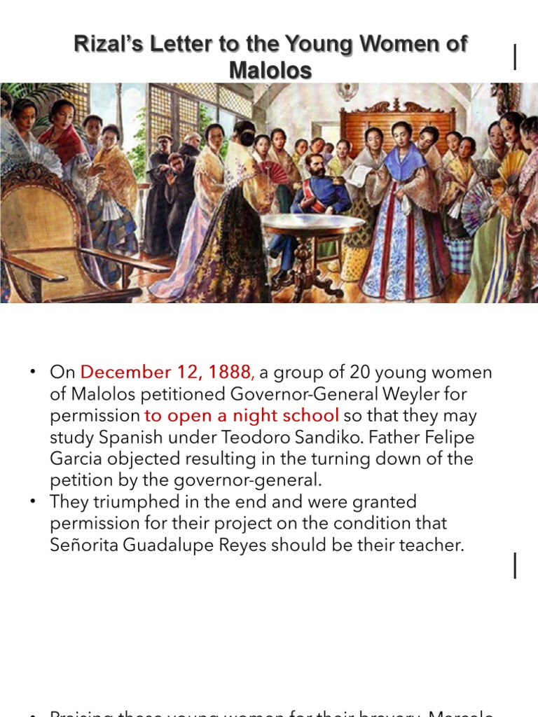 Rizal's Letter To The Young Women of Malolos | PDF