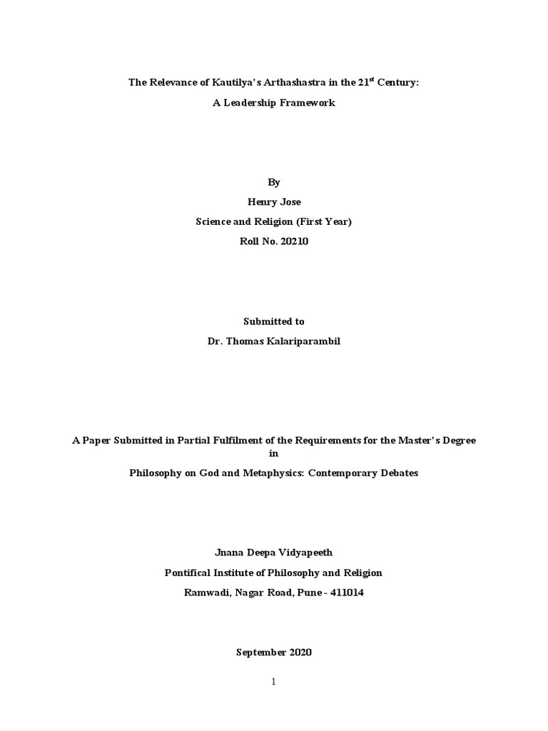 The Relevance of Kautilya - S Arthashastra in The 21st Century - August 25 | PDF