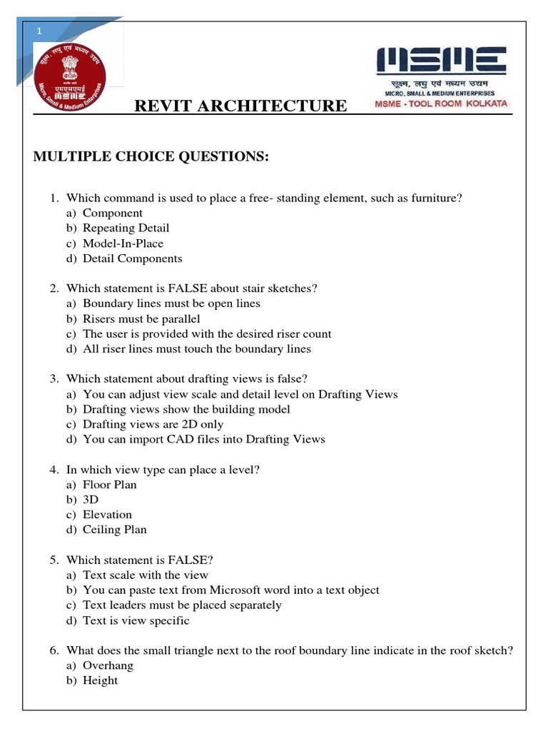 MCQ Revit Architecture 150 | PDF