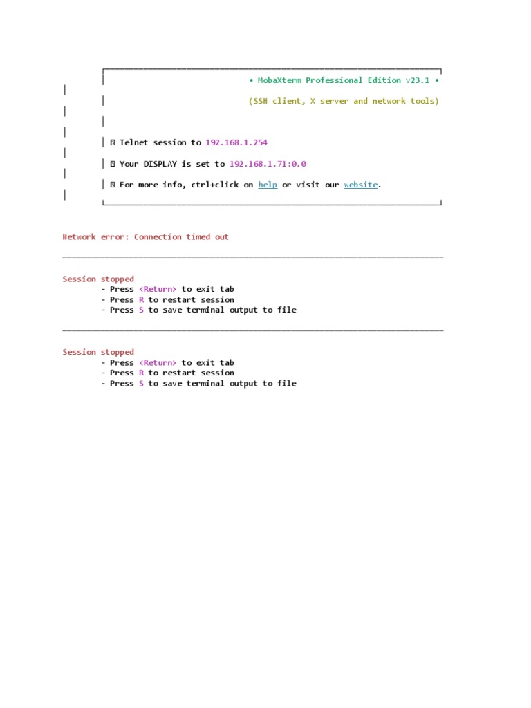 MobaXterm 192.168.1.254 20230620 055457 | PDF