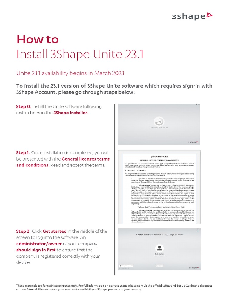 How to install 3Shape Unite 23.1 (5) | PDF