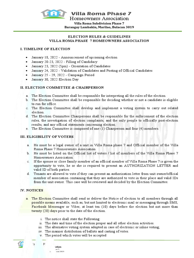 Sample Election Rules | PDF