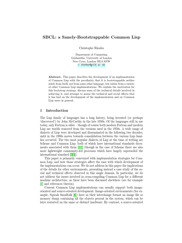 SBCL: Bootstrapping Common Lisp | PDF