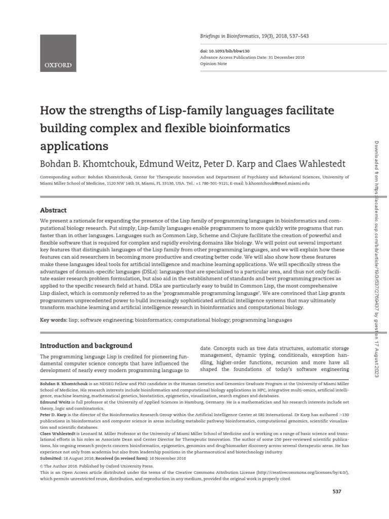 How The Strengths of Lisp-Family Languages Facilitate Building Complex ... How The Strengths of Lisp-Family Languages Facilitate Building Complex ...