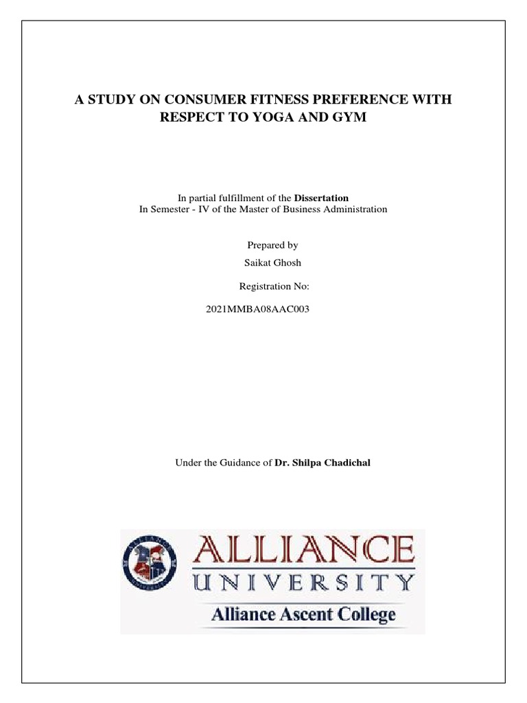 A Study On Consumer Fitness Preference With Respect To Yoga and Gym ...