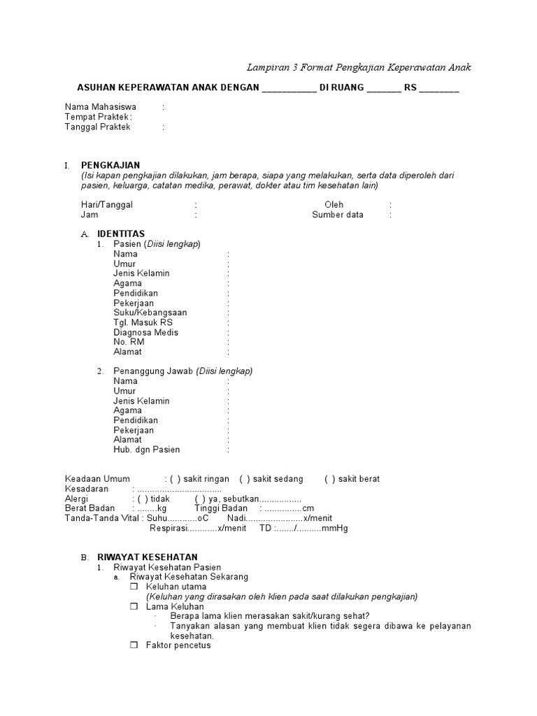 Format Askep Anak Dan Resume Ujian | PDF