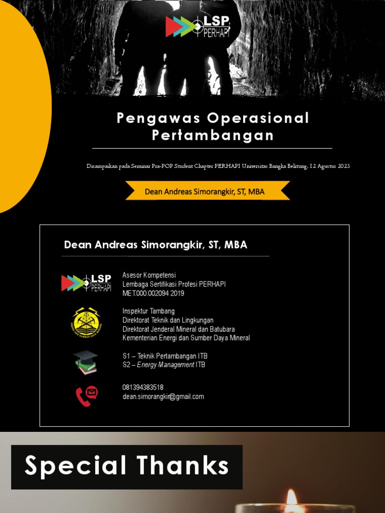 LSP Perhapi (Dean Andreas) - Pra Pengawas Operasional Pertama SC Perhapi UBB_2023 | PDF
