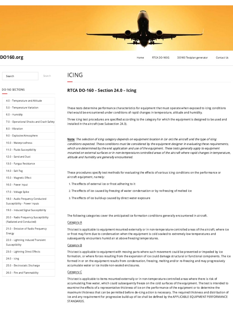 Section 24.0 – Icing Test _ DO-160 | PDF