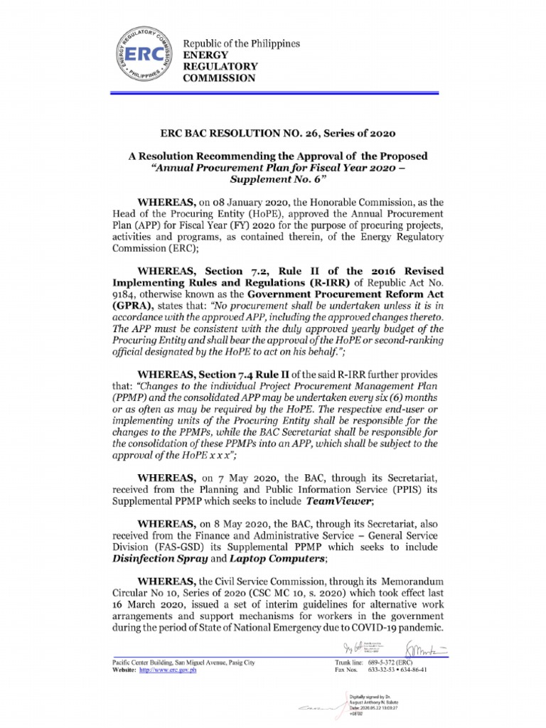 BAC+Reso+No +26+-+APP+Supplement+No +6 | PDF