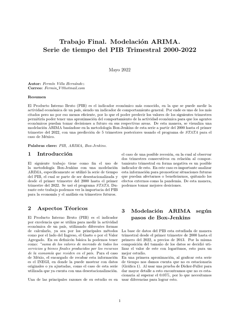 Trabajo Final Econometria I | PDF