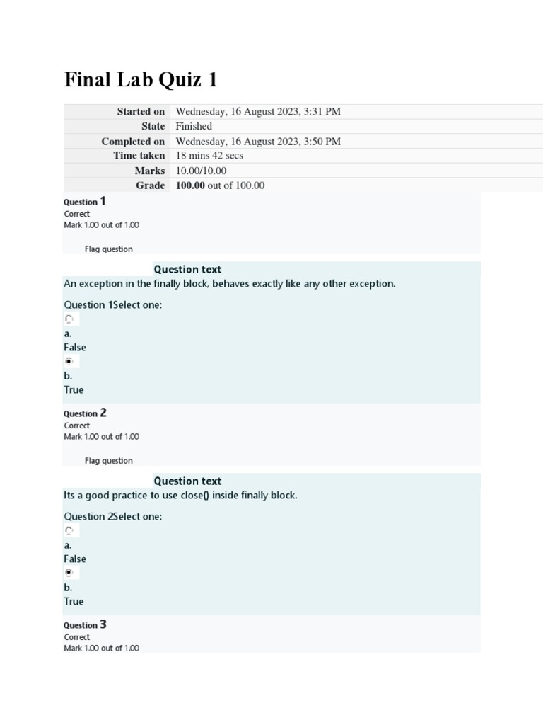Ugrd Cs6210 Object Oriented Programming Lab Final Lab Quiz 1 Pdf 7493