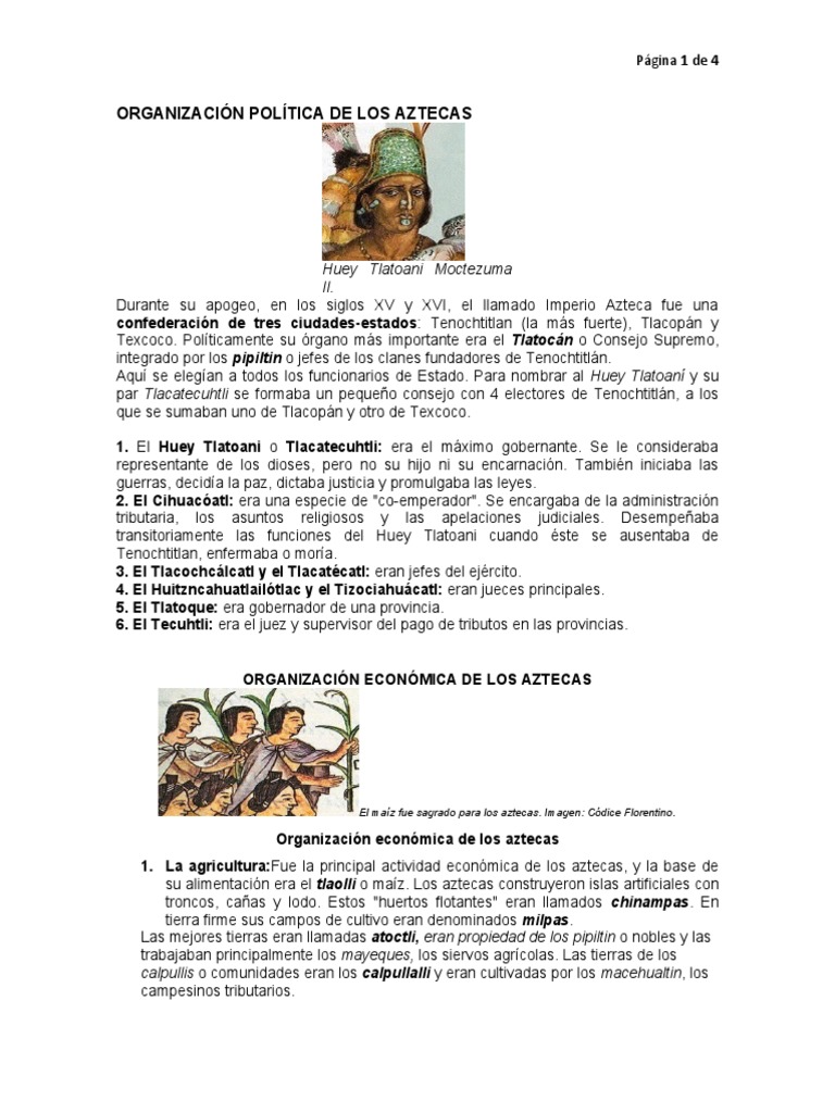 Organización Política de Los Aztecas | PDF