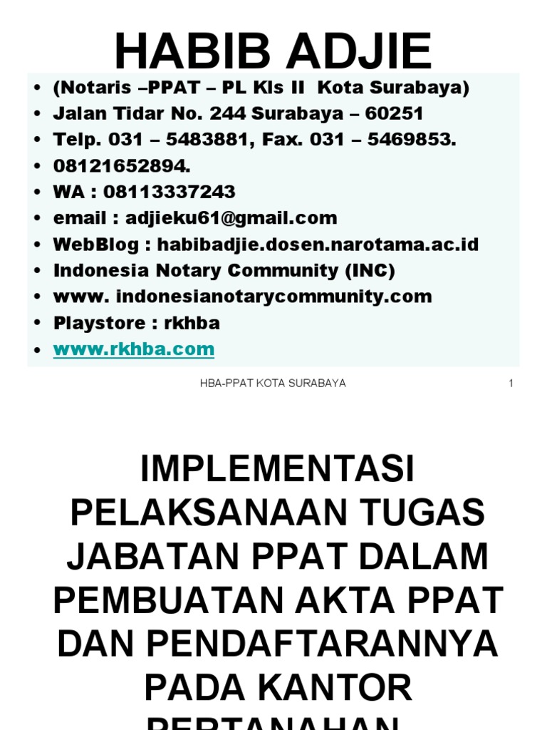 4.1. Dr. Habib-Implementasi Jabatan PPAT | PDF