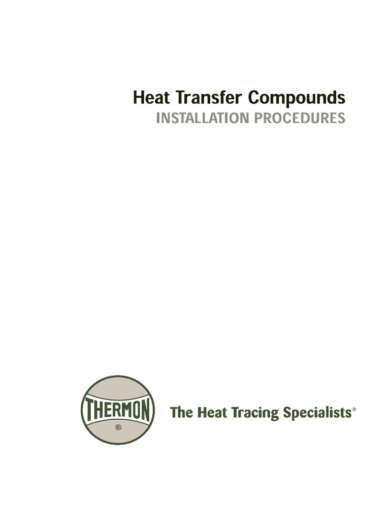 Heat Transfer Compounds - Installation Procedures | PDF