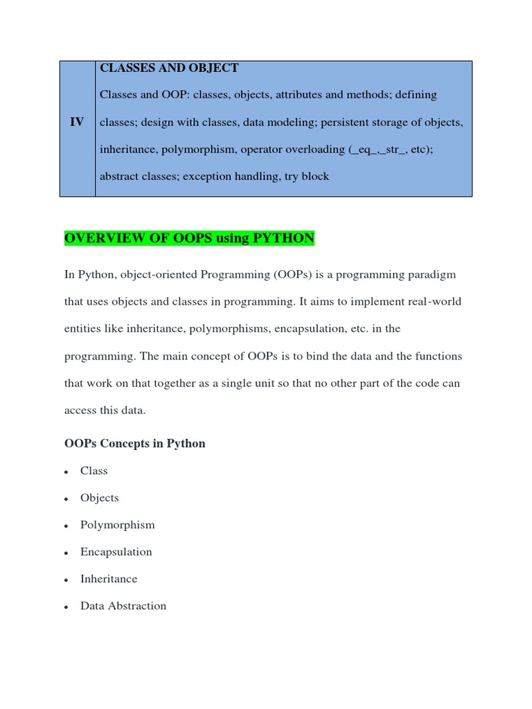 Python - IV Unit | PDF