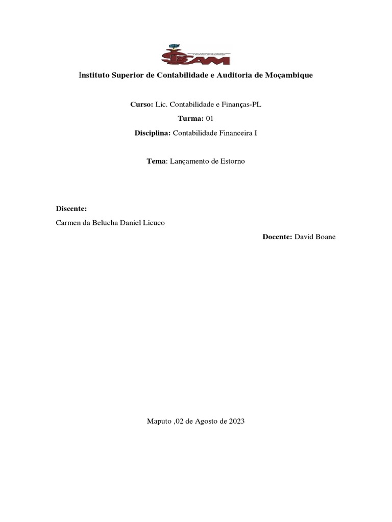 Lancamento de Estorno | PDF