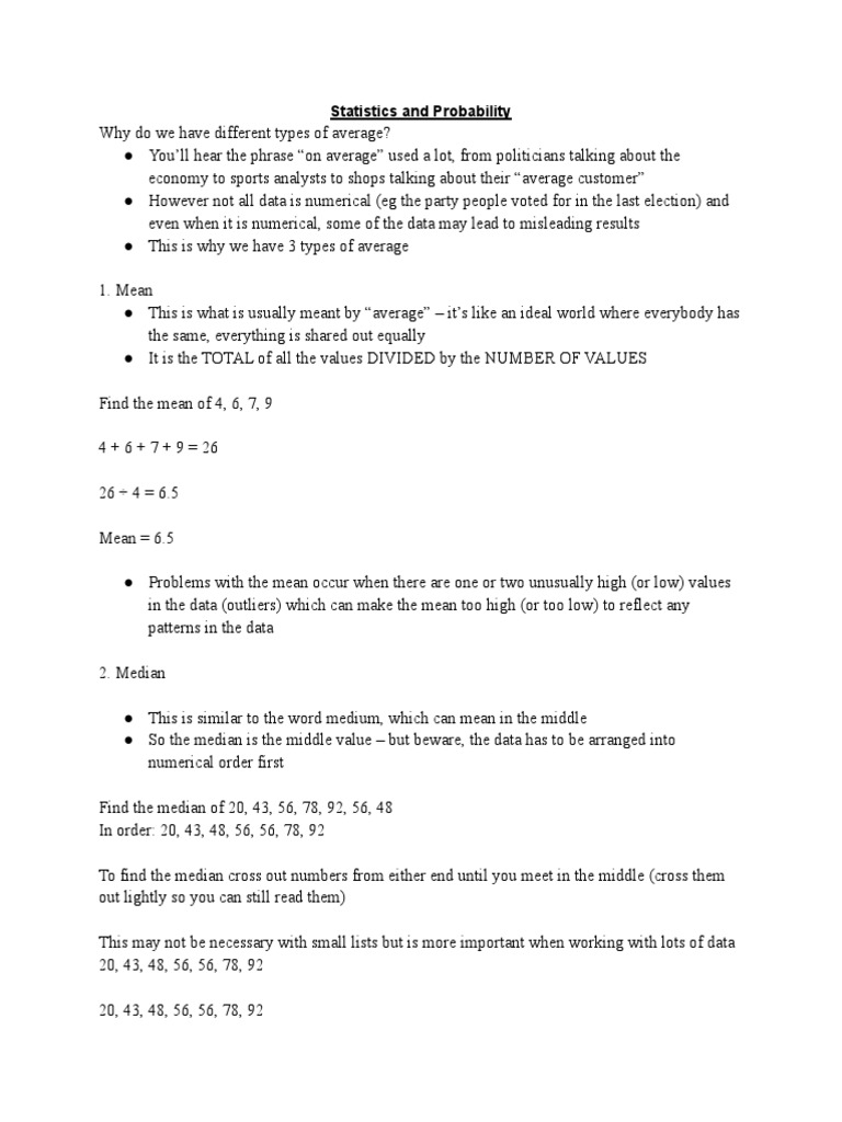 Statistics and Probability | PDF