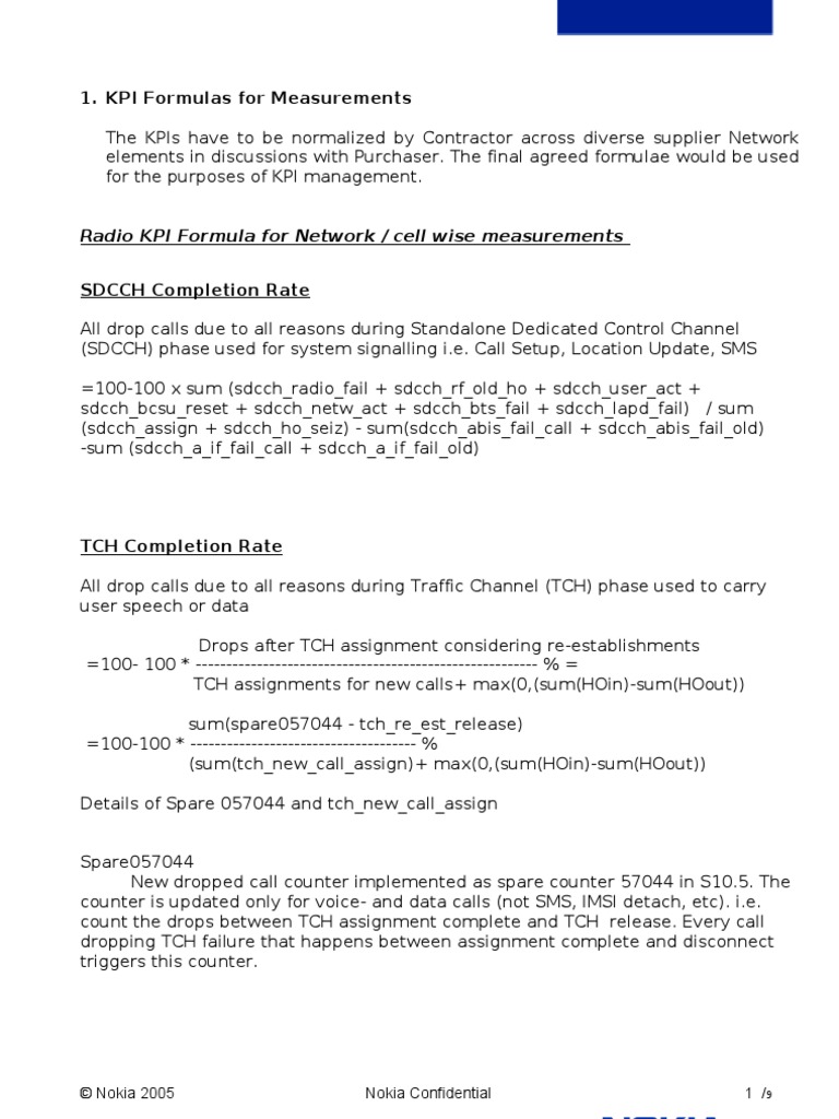 KPI Formula | Download Free PDF | General Packet Radio Service ...