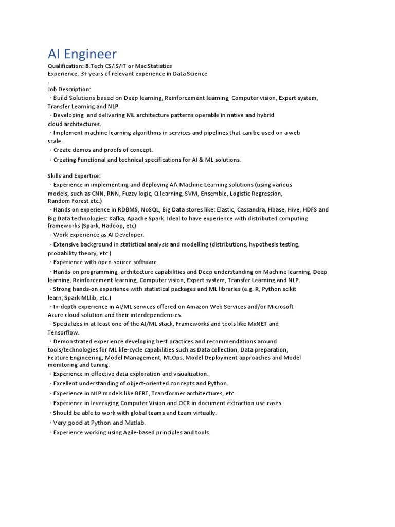 AI Engineer JD | PDF
