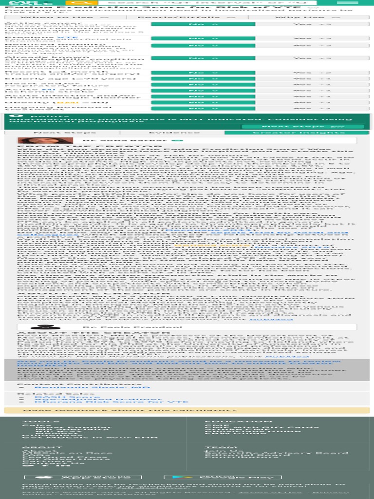 Padua Prediction Score For Risk Of Vte Mdcalc Pdf
