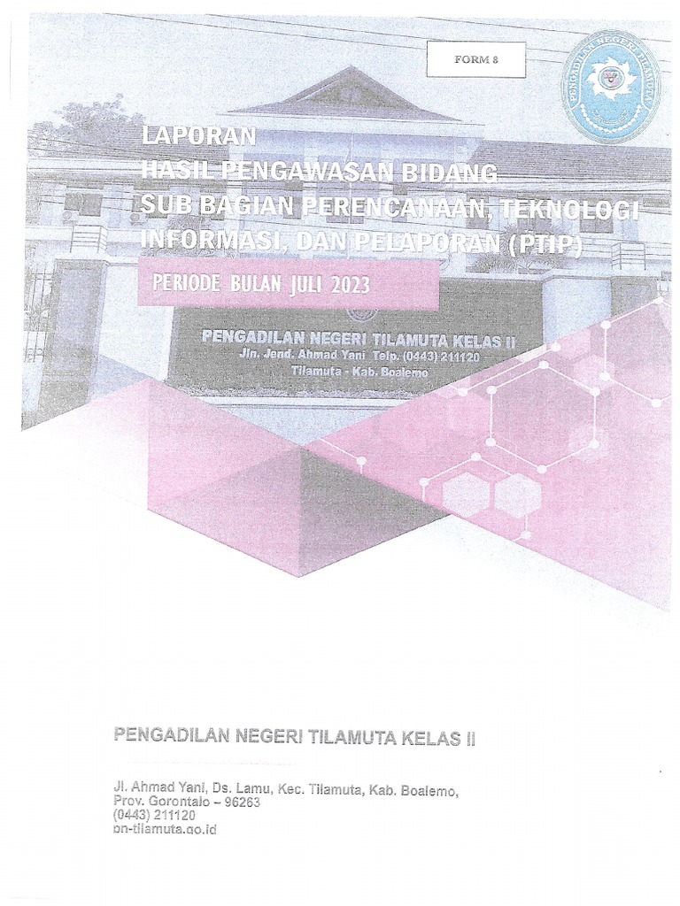 Laporan Pengawasan Bidang Juli 2023 | PDF