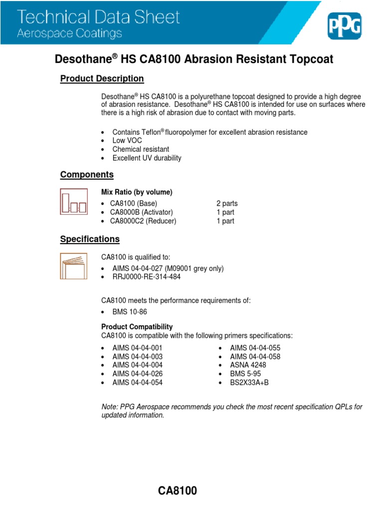 Desothane® CA8100 HS Abrasion Resistant Topcoat | PDF