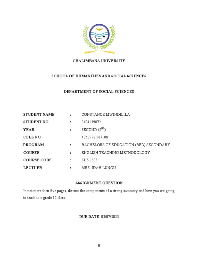 ELE 2303 Assignment | PDF