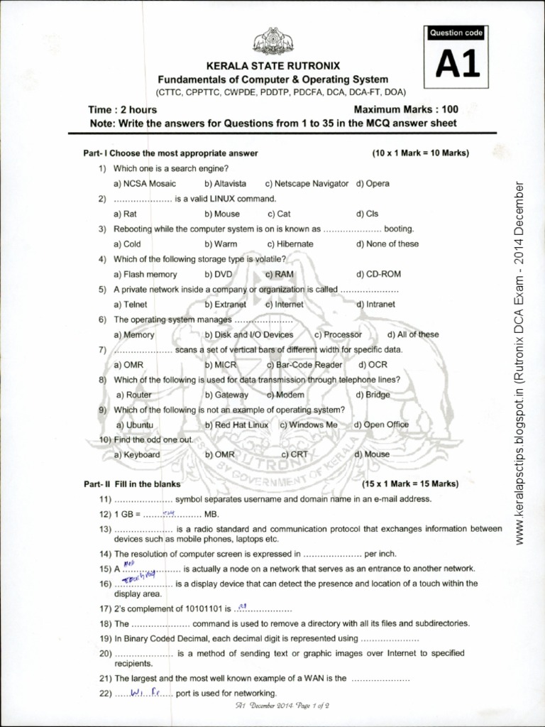 DCA Questions Fundamentals of Computer & Operating System | PDF DCA Questions Fundamentals of Computer & Operating System | PDF