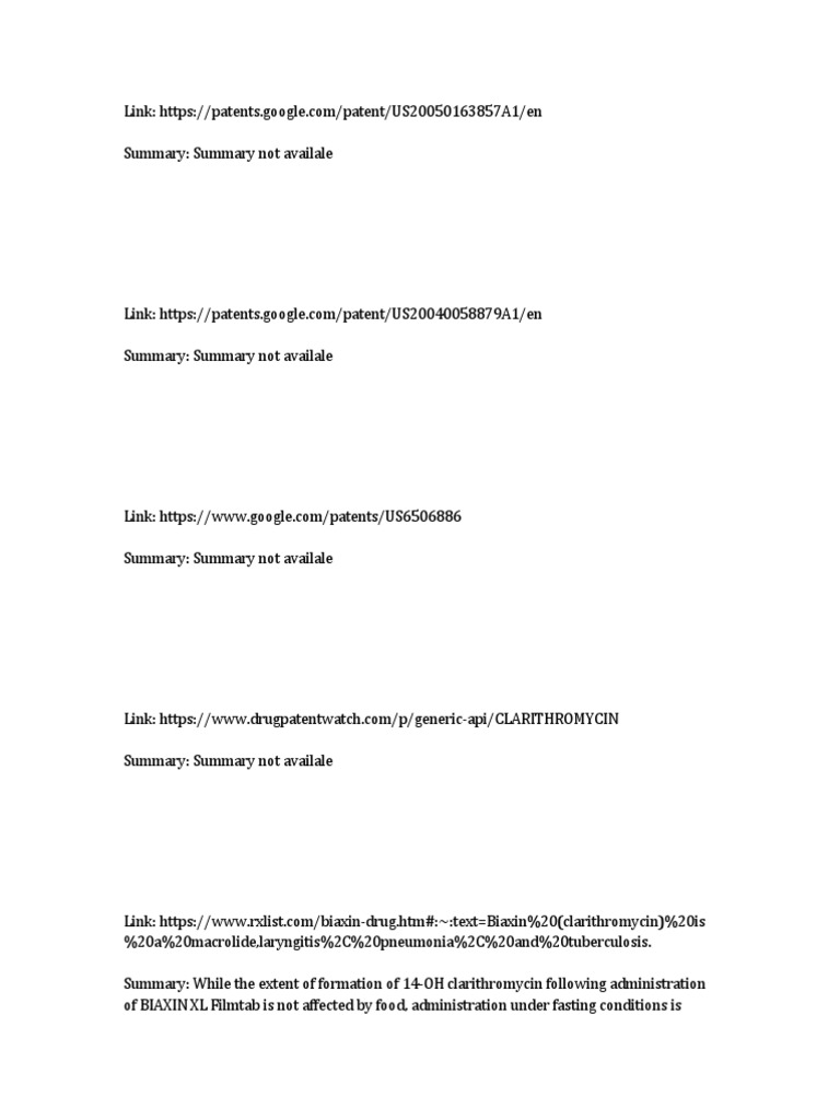 Clarithromycin Patent | PDF