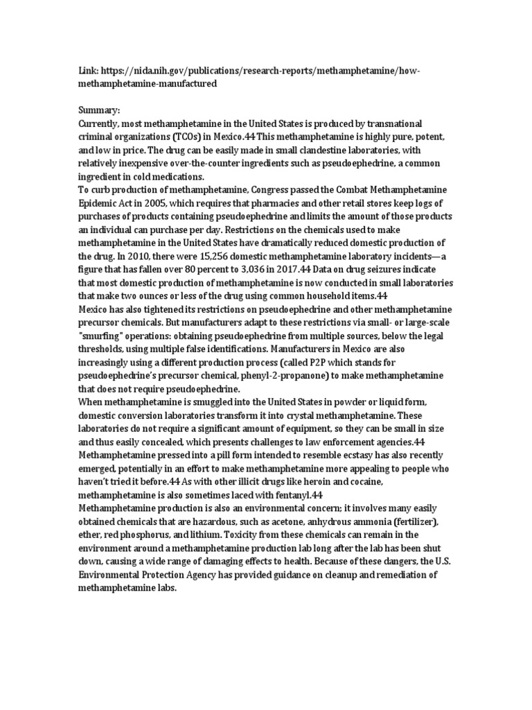 methamphetamine process | PDF
