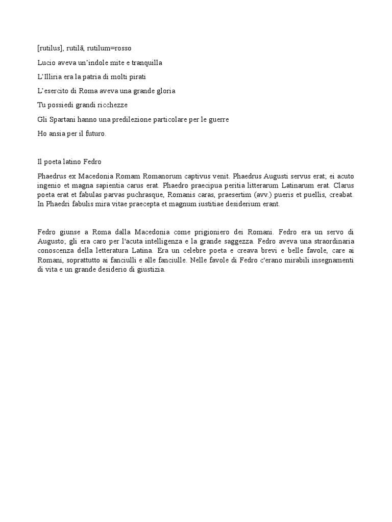 Il Poeta Latino Fedro | PDF