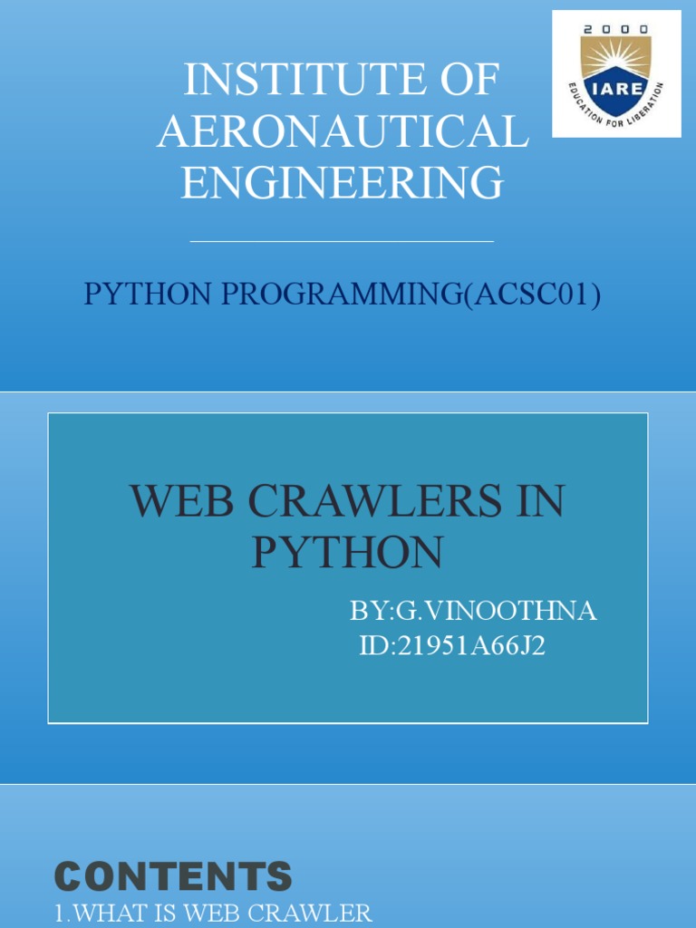Institute of Aeronautical Engineering Python | PDF