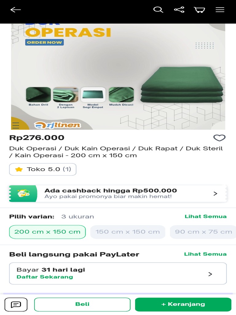 Jual Duk Operasi Duk Kain Operasi Duk Rapat Duk Steril Kain Operasi ...