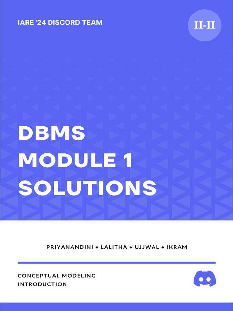 DBMS All Modules Solutions iare | PDF