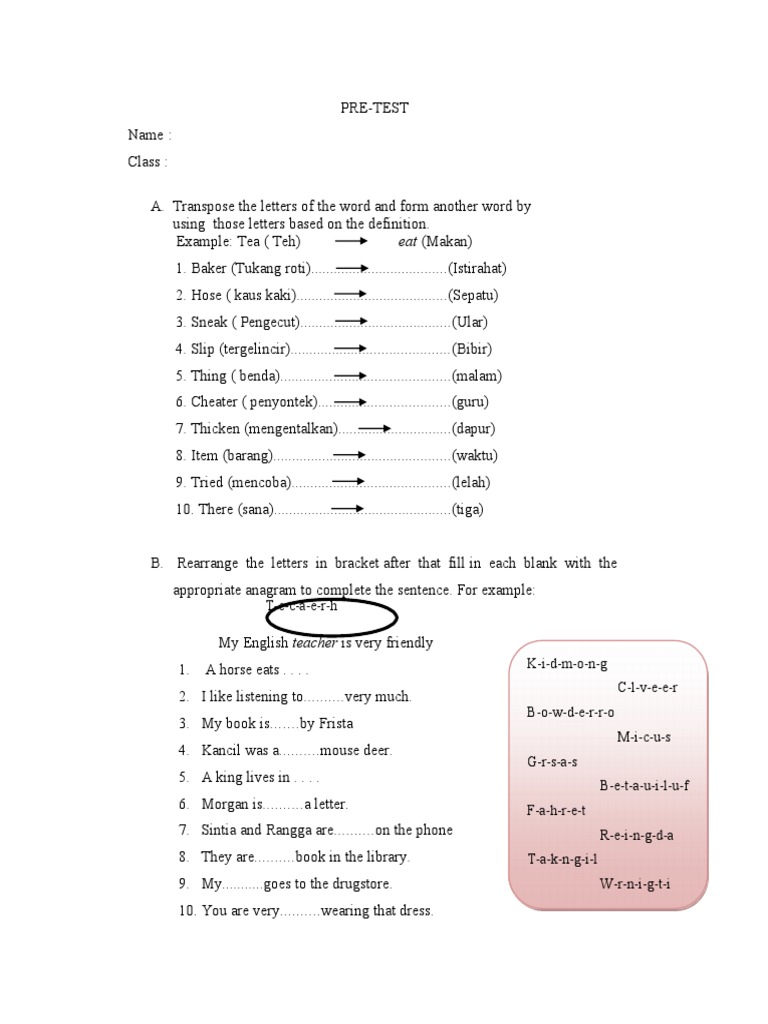English Diagnostic Test | PDF