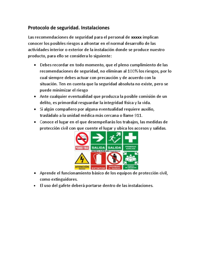 Protocolo de Seguridad | PDF