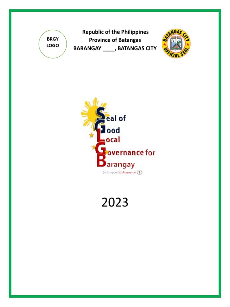 Barangay SGLG Checklist 2023 | PDF | Business | Finance & Money Management