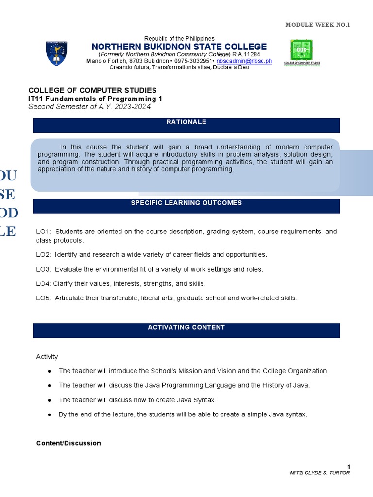 IT11 - MODULE1 | PDF