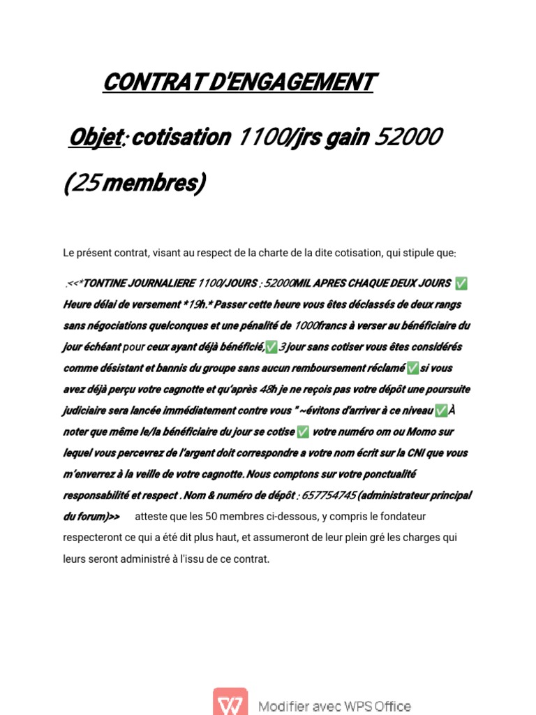 CONTRAT D'ENGAG-WPS Office | PDF